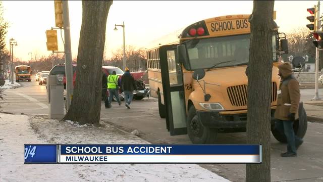 16 injured in Milwaukee school bus crash