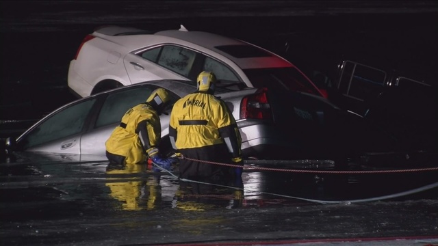 Owners assess damage after vehicles fall into icy water at Lake Geneva ...