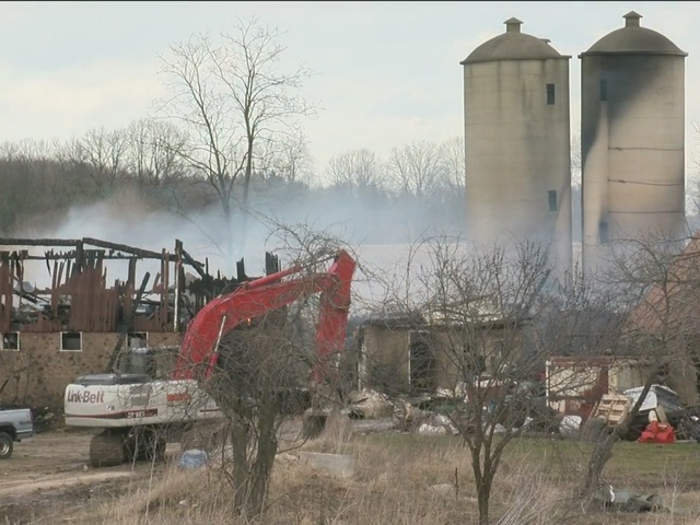 Chopper 4 captures barn fire explosion